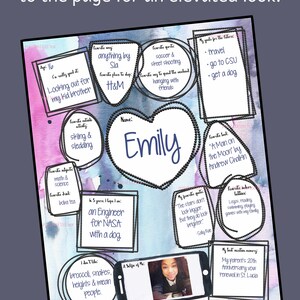 ALL ABOUT ME Watercolor Middle School, High School, Tween, Teen, Adult ...