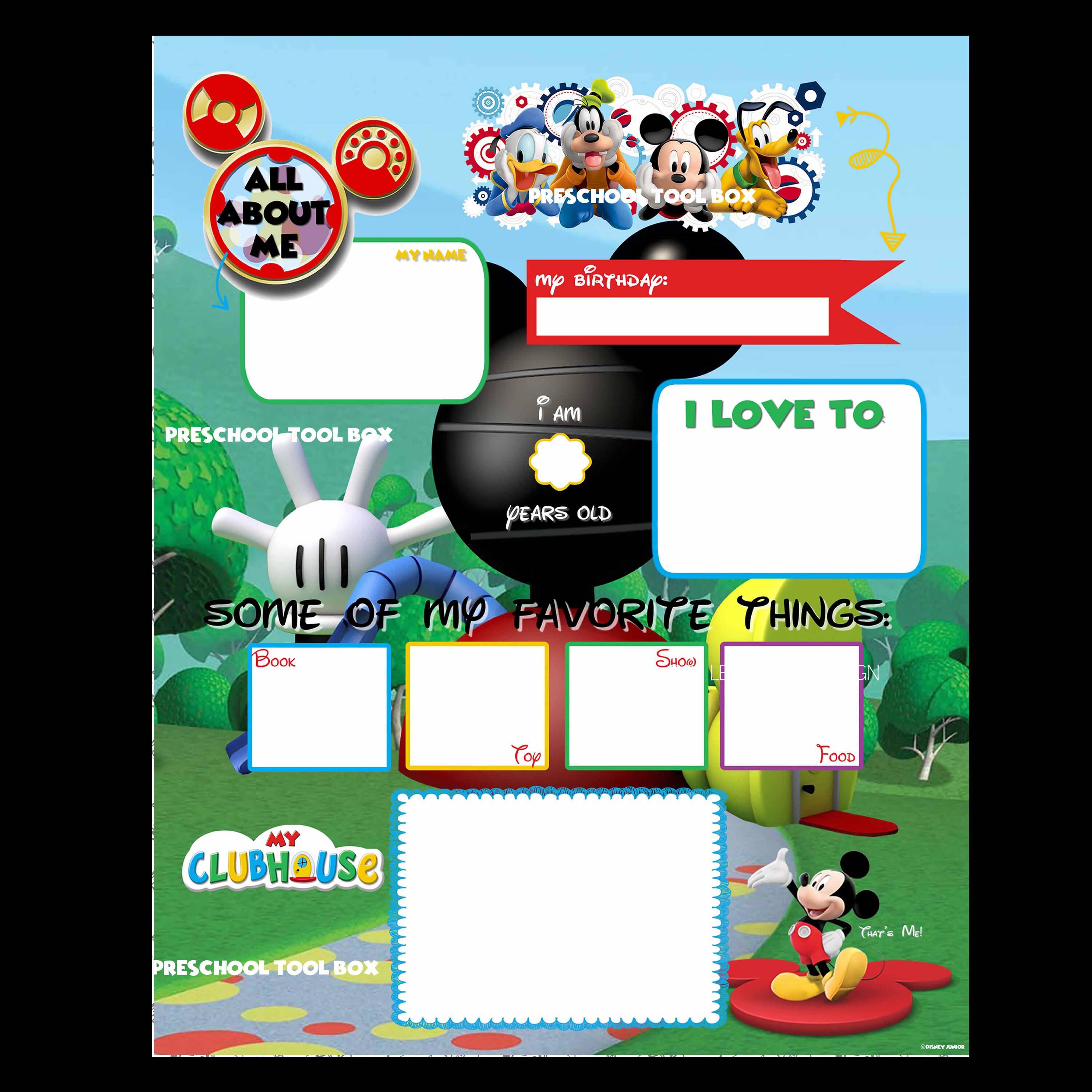Mickey Mouse Clubhouse All About Me Poster (digital Download) - Etsy