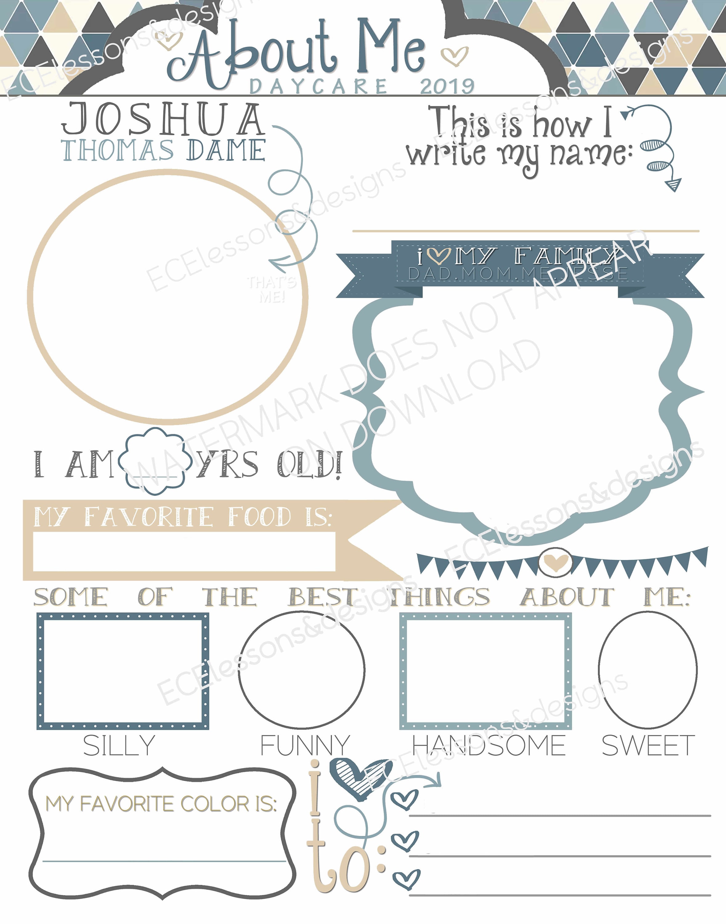 Custom ABOUT ME POSTER modern personalized sign 8x10 11x14 | Etsy