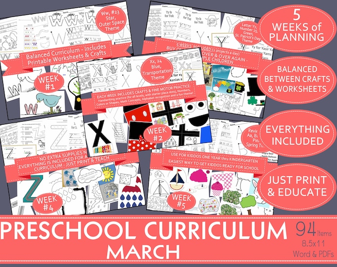 MARCH CURRICULUM / LESSON Plan Pre-k Preschool Toddler Arts & Crafts ...