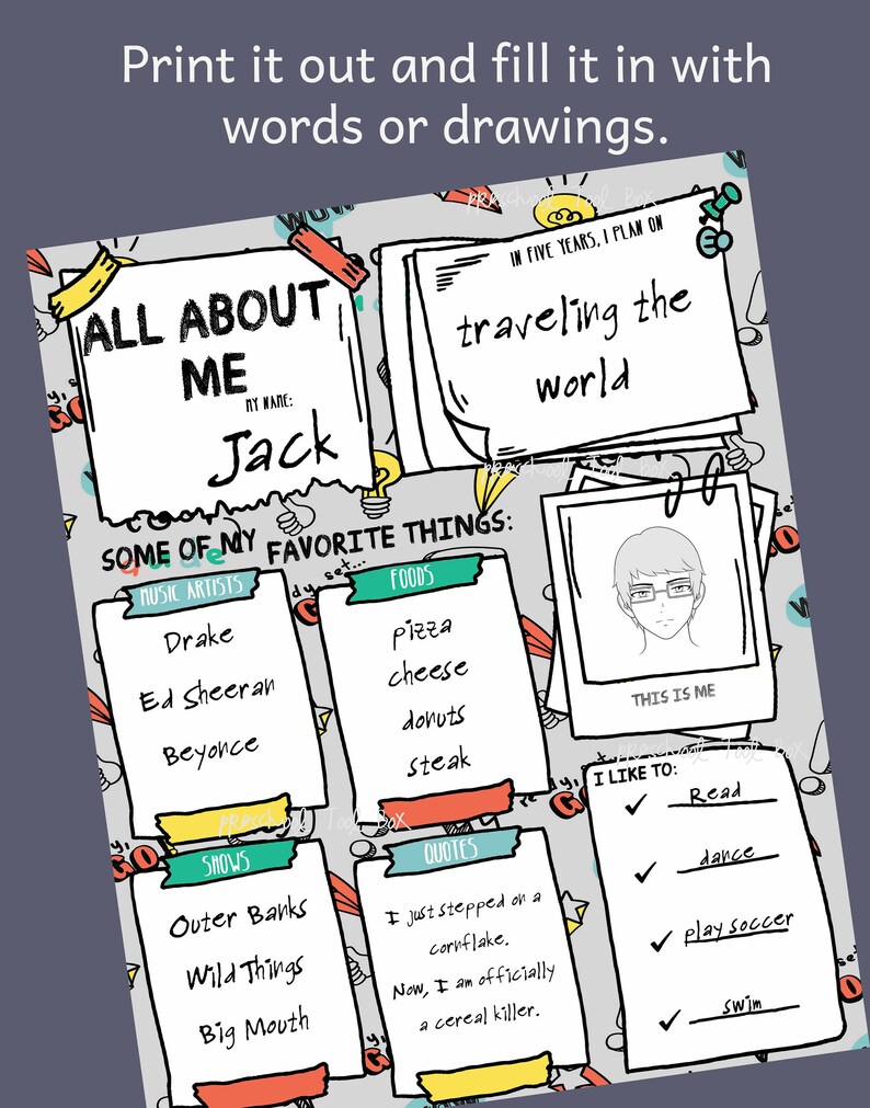 ALL ABOUT ME Tween/teen/adult Themed 8x10 11x14 16x20 - Etsy