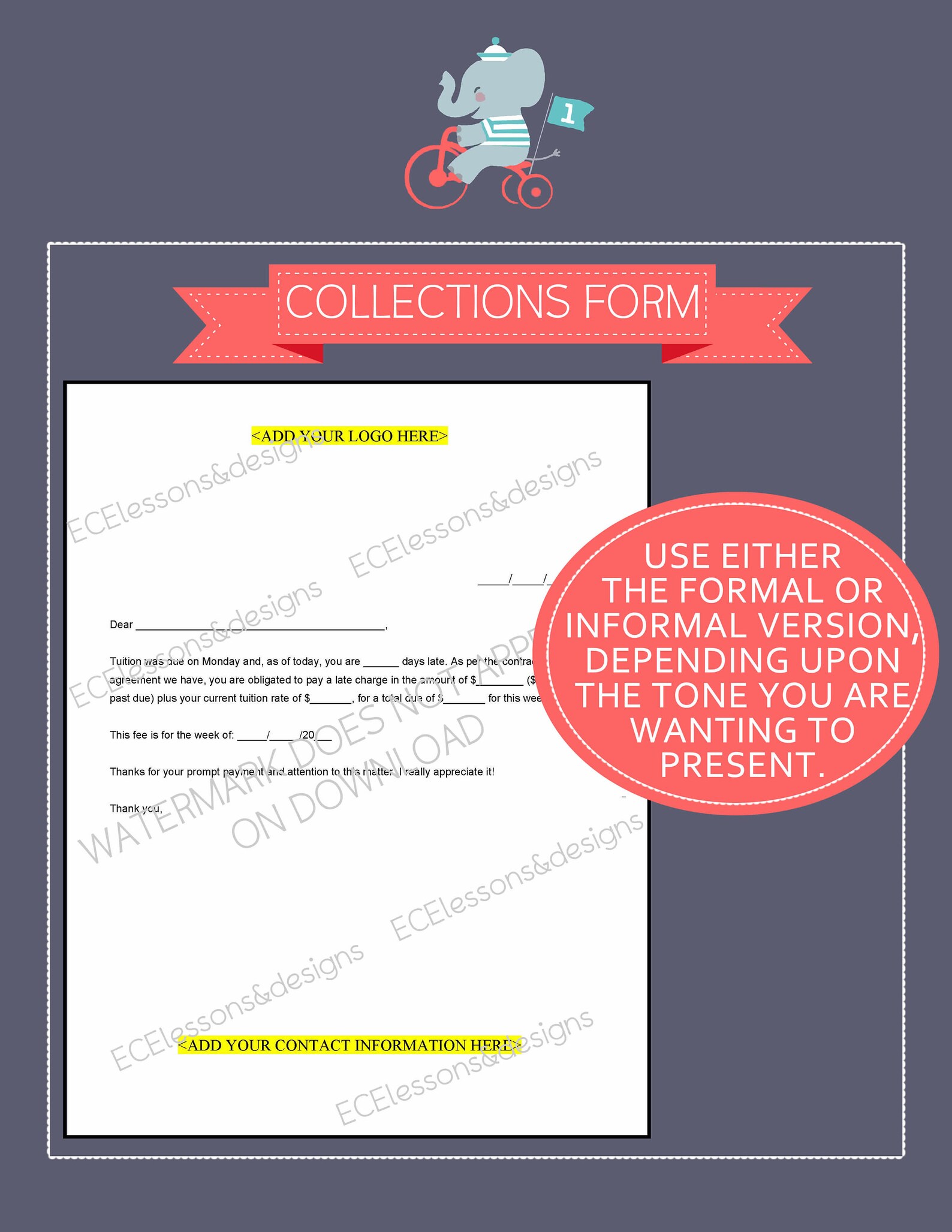 Editable Payment Collection Notice Forms: Small Business Template (word ...