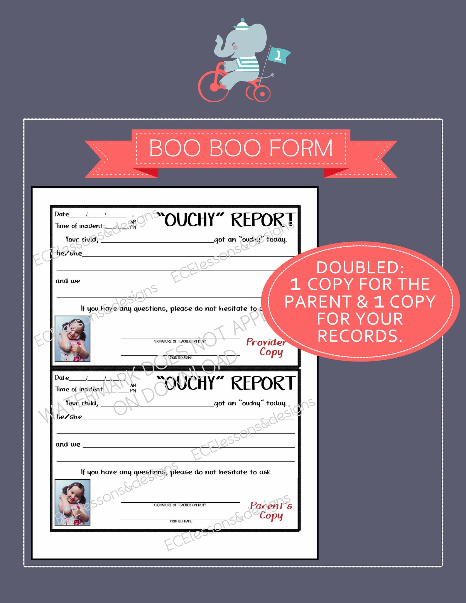 DAYCARE FORM ouchy Report accident Form Incident | Etsy Canada