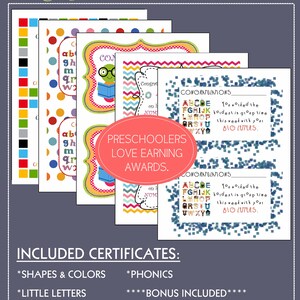 Daycare/preschool/kindergarten/toddler/homeschool AWARD CERTIFICATES ...