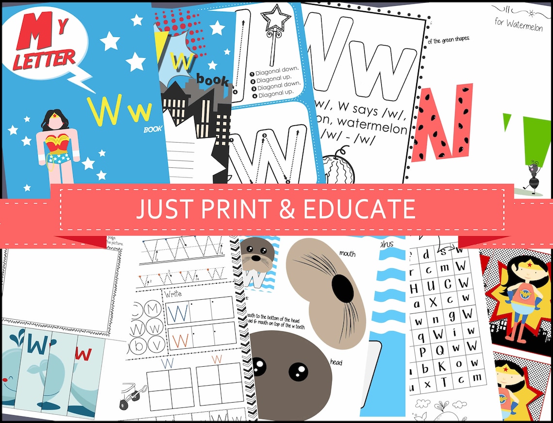 ALPHABET WORKBOOK Superhero Style 260 Pdf's of Conceptual | Etsy