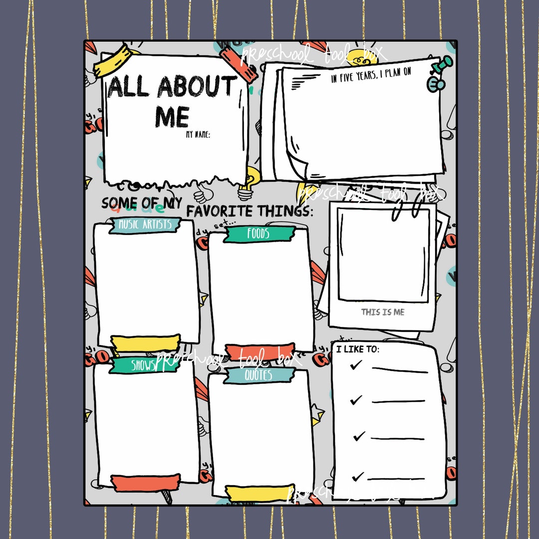 ALL ABOUT ME Tween/teen/adult Themed - 8x10, 11x14, 16x20, 22x28 ...