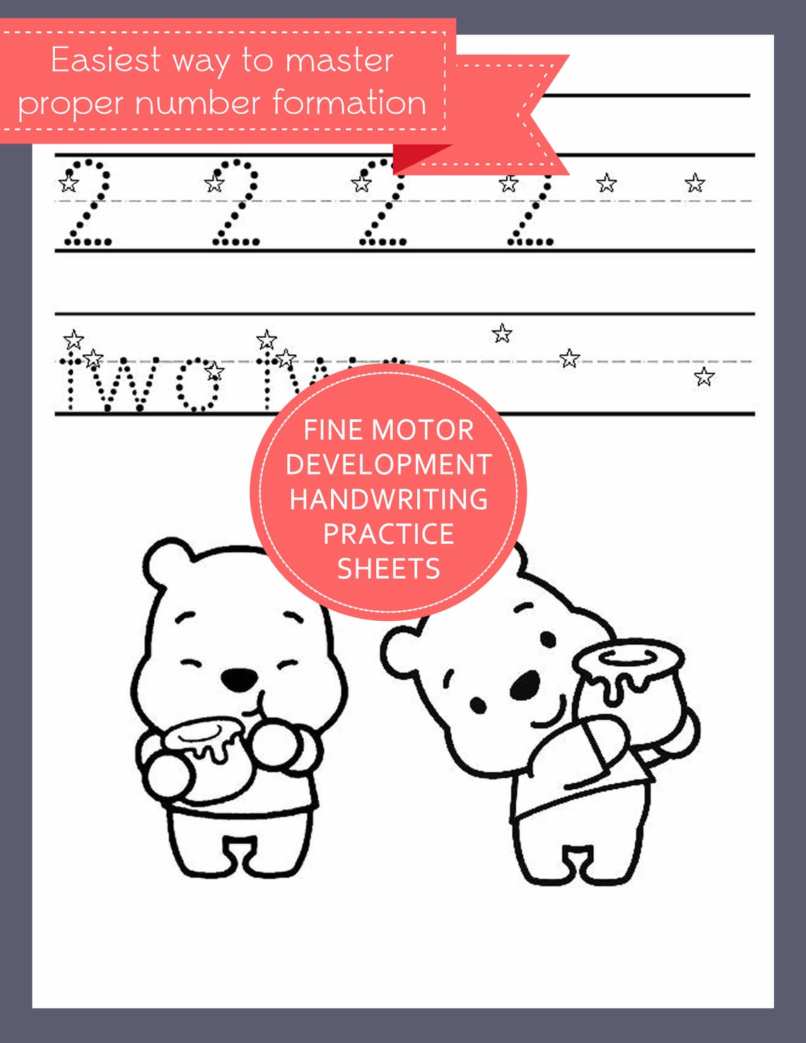 NUMBER HANDWRITING PRACTICE Worksheets: Prek & Kindergarten | Etsy
