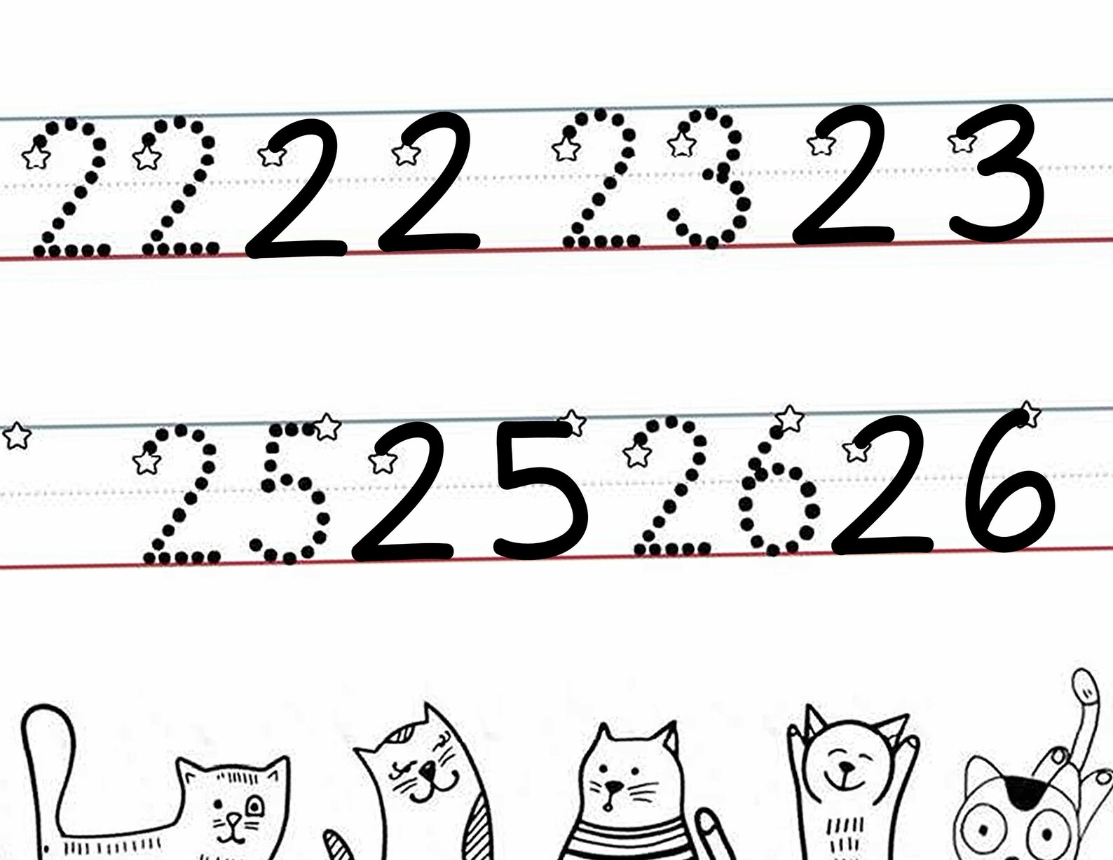 NUMBER HANDWRITING SET 1-26: Prek Kindergarten/numbers 1-26 - Etsy