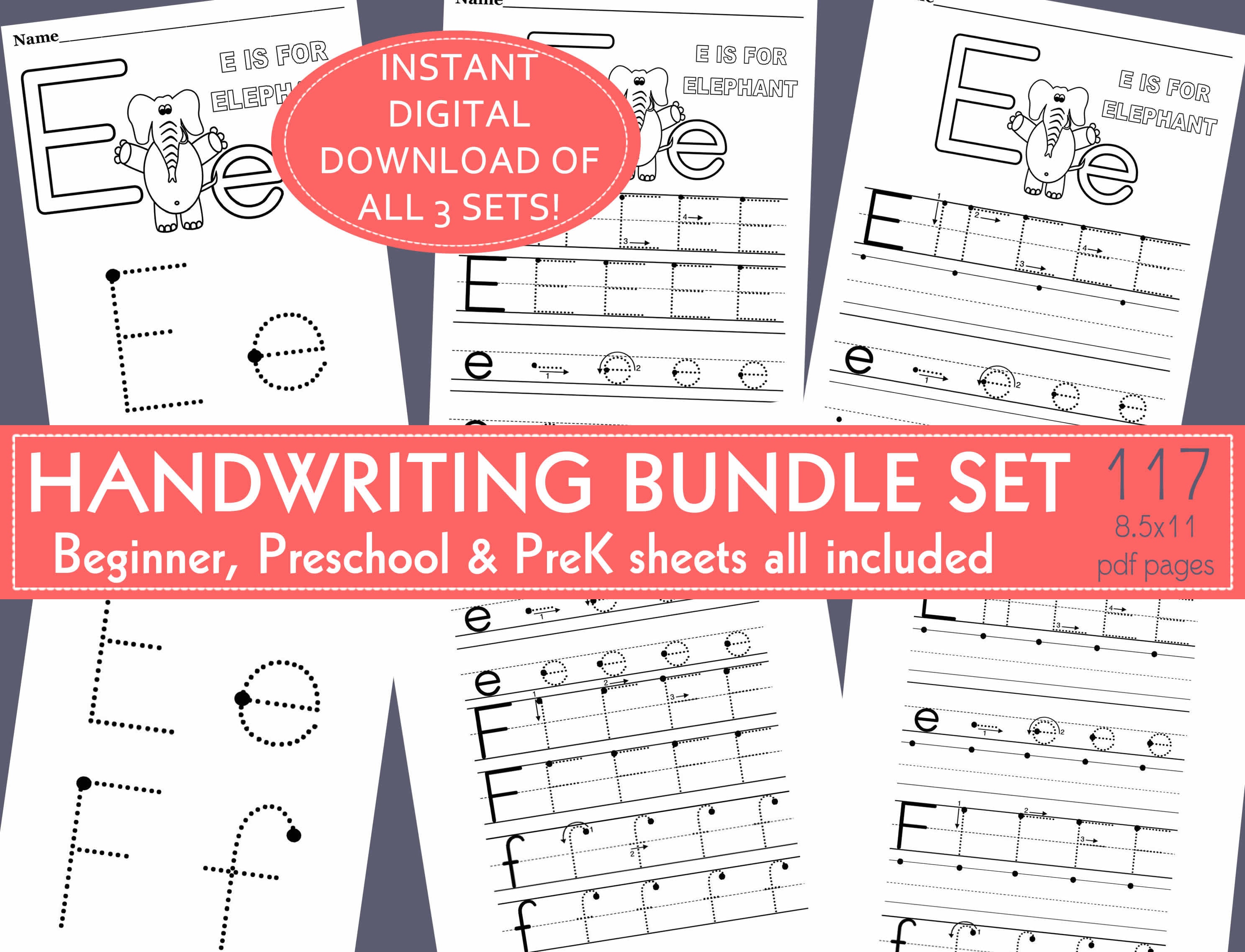 Alphabet Handwriting Practice: Beginner-kindergarten (PDF Download) - Etsy