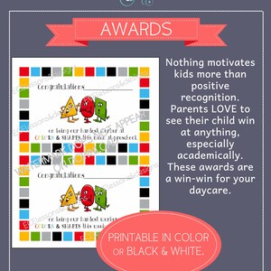 Daycare/preschool/kindergarten/toddler/homeschool AWARD CERTIFICATES ...