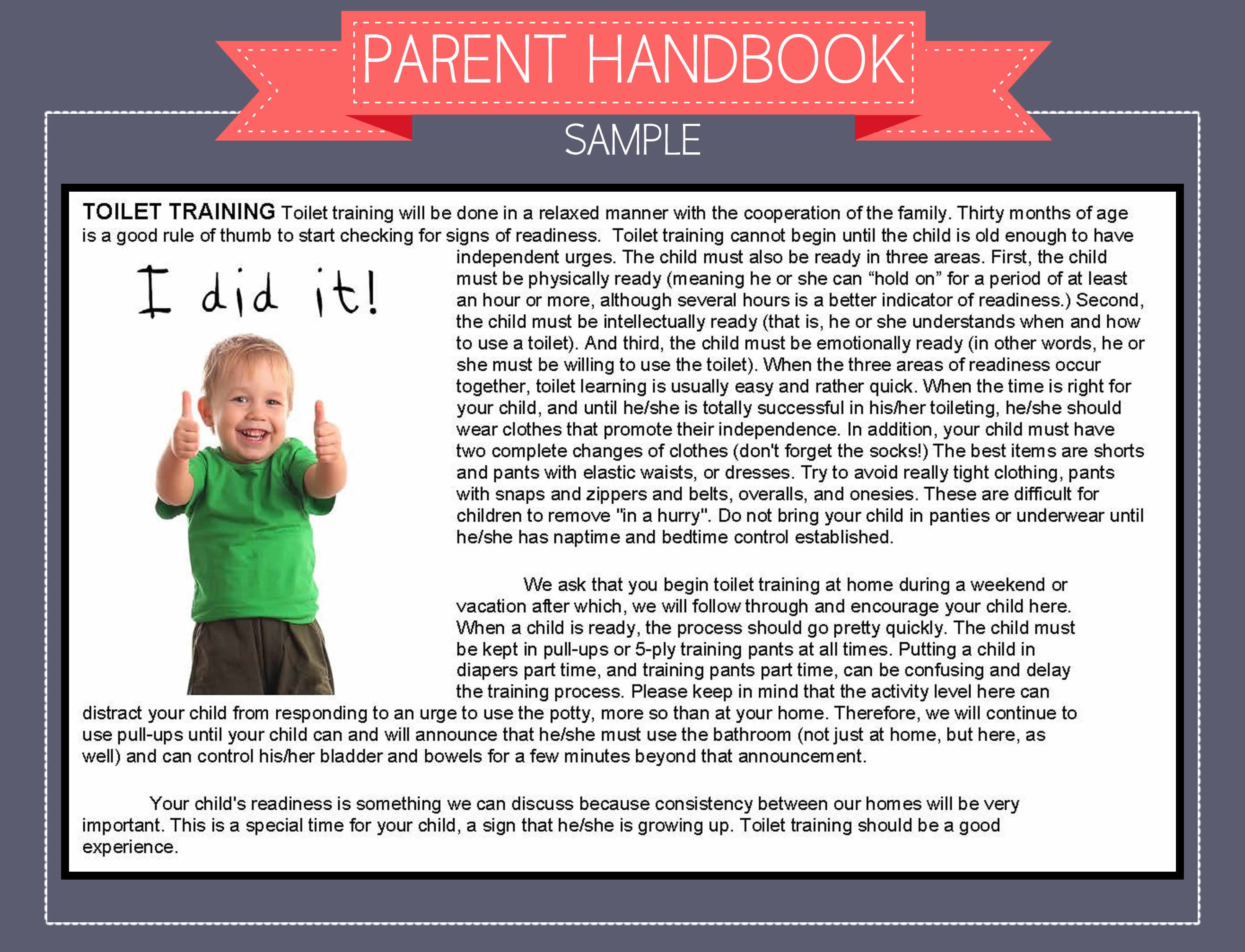 Editable DAYCARE PARENT HANDBOOK Word Doc Policies & - Etsy