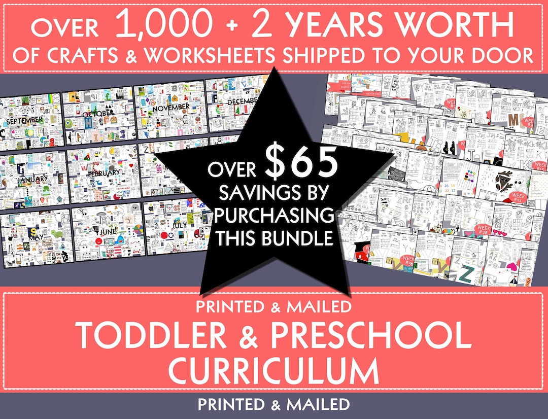 Printed Toddler & Preschool Curriculum: 2-year Activity Bundle - Etsy