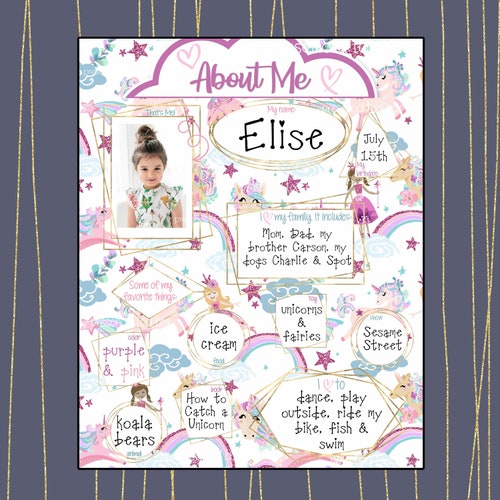 ALL ABOUT ME Modern Rainbow Pink & Purple Poster 8x10 - Etsy