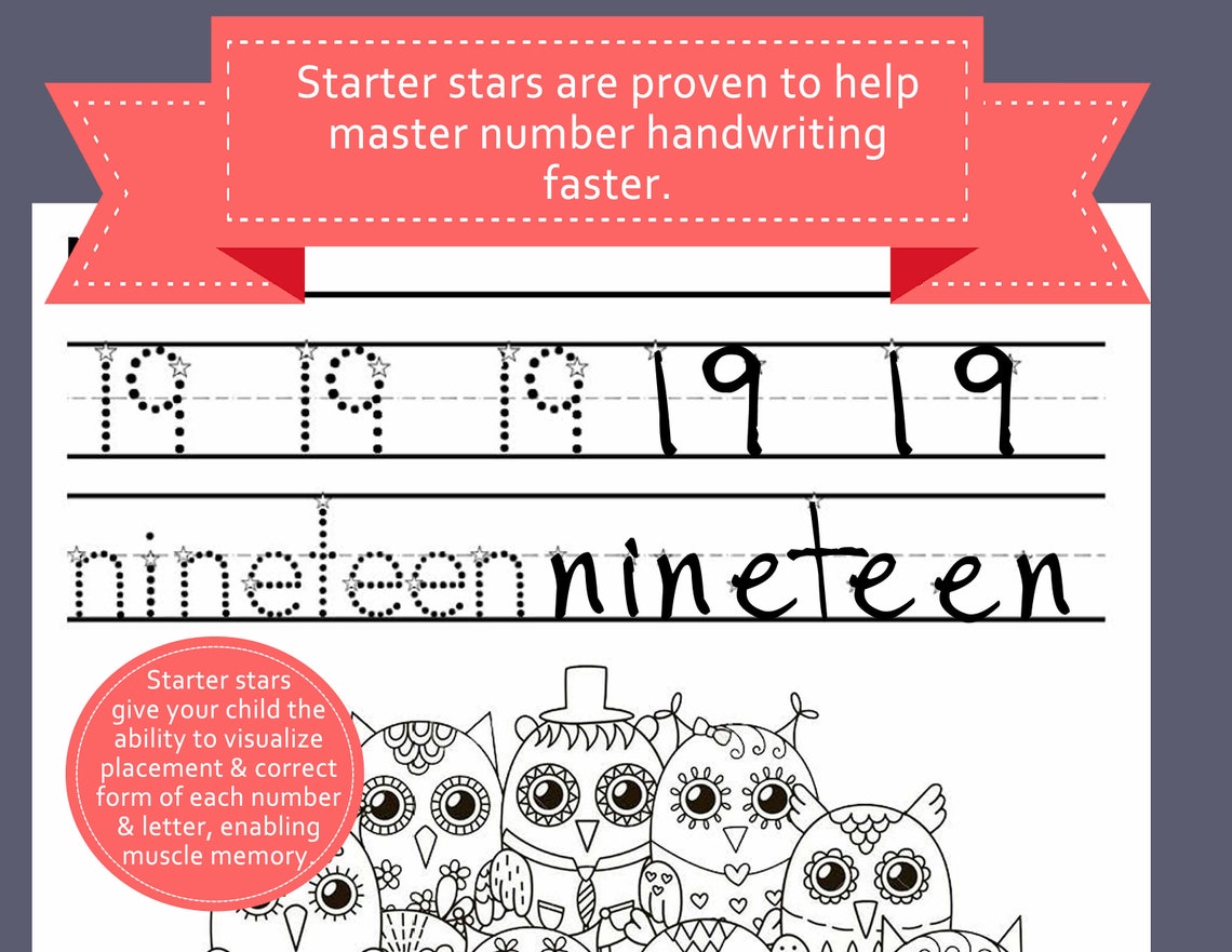 NUMBER HANDWRITING PRACTICE Worksheets: Prek Kindergarten - Etsy