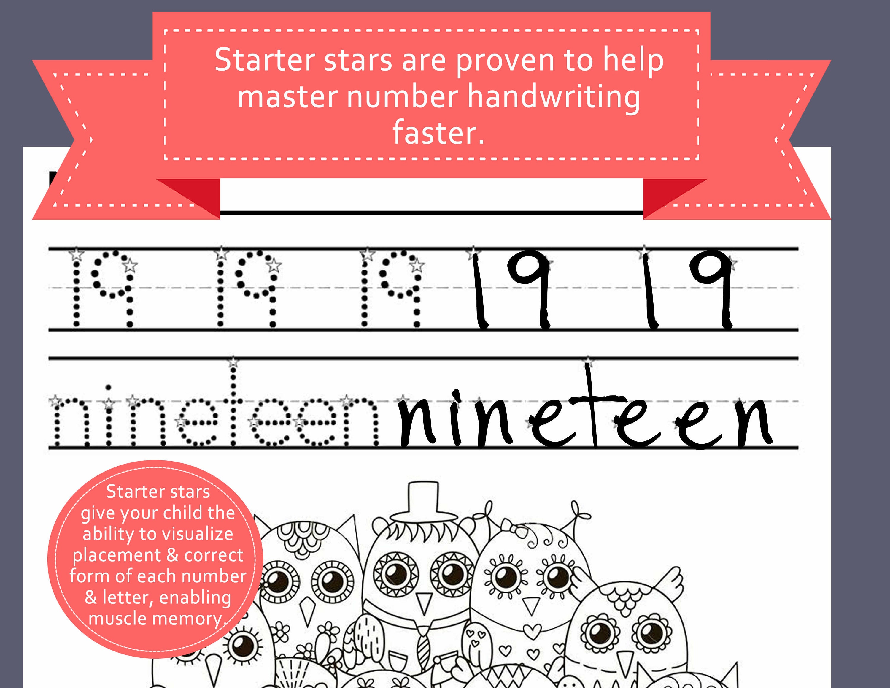 NUMBER HANDWRITING PRACTICE Worksheets: PreK Kindergarten | Etsy
