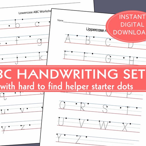 ABC HANDWRITING: Prek & Kindergarten/upper and Lower Case | Etsy