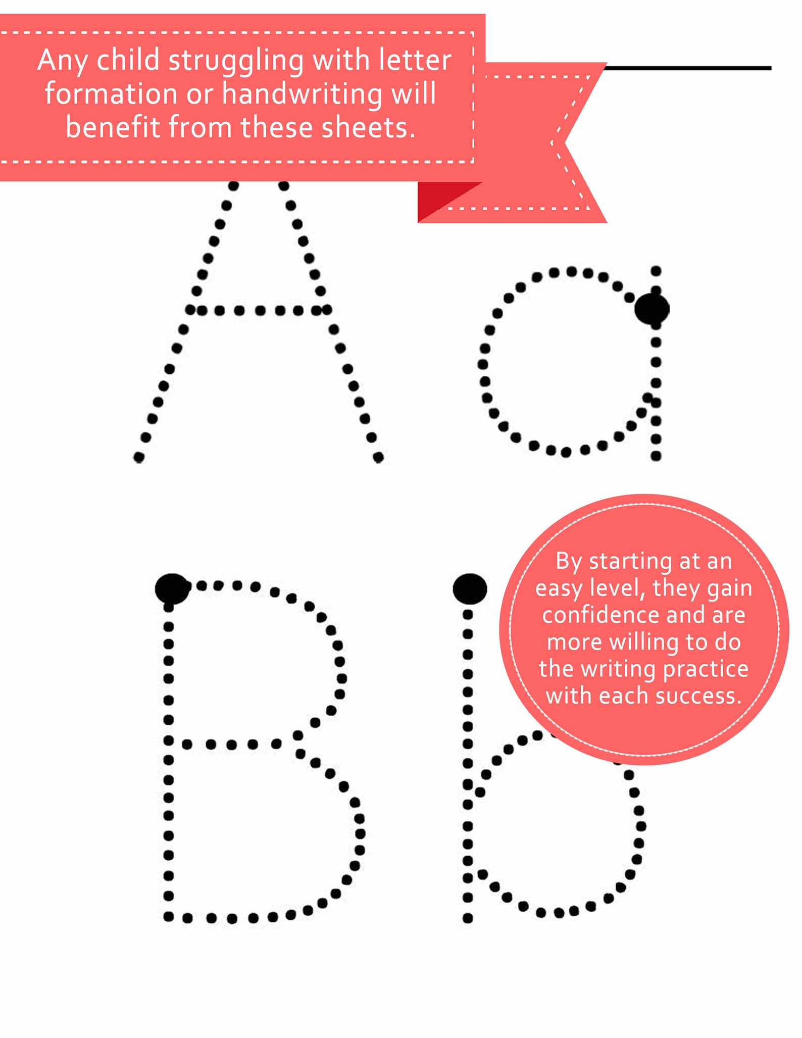 Beginner Handwriting/dot Tracing Alphabet Tracing Practice Worksheets ...