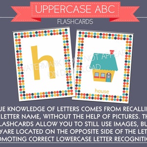 Printable ALPHABET FLASHCARDS, ABC Flashcards, Lowercase, Double Sided ...