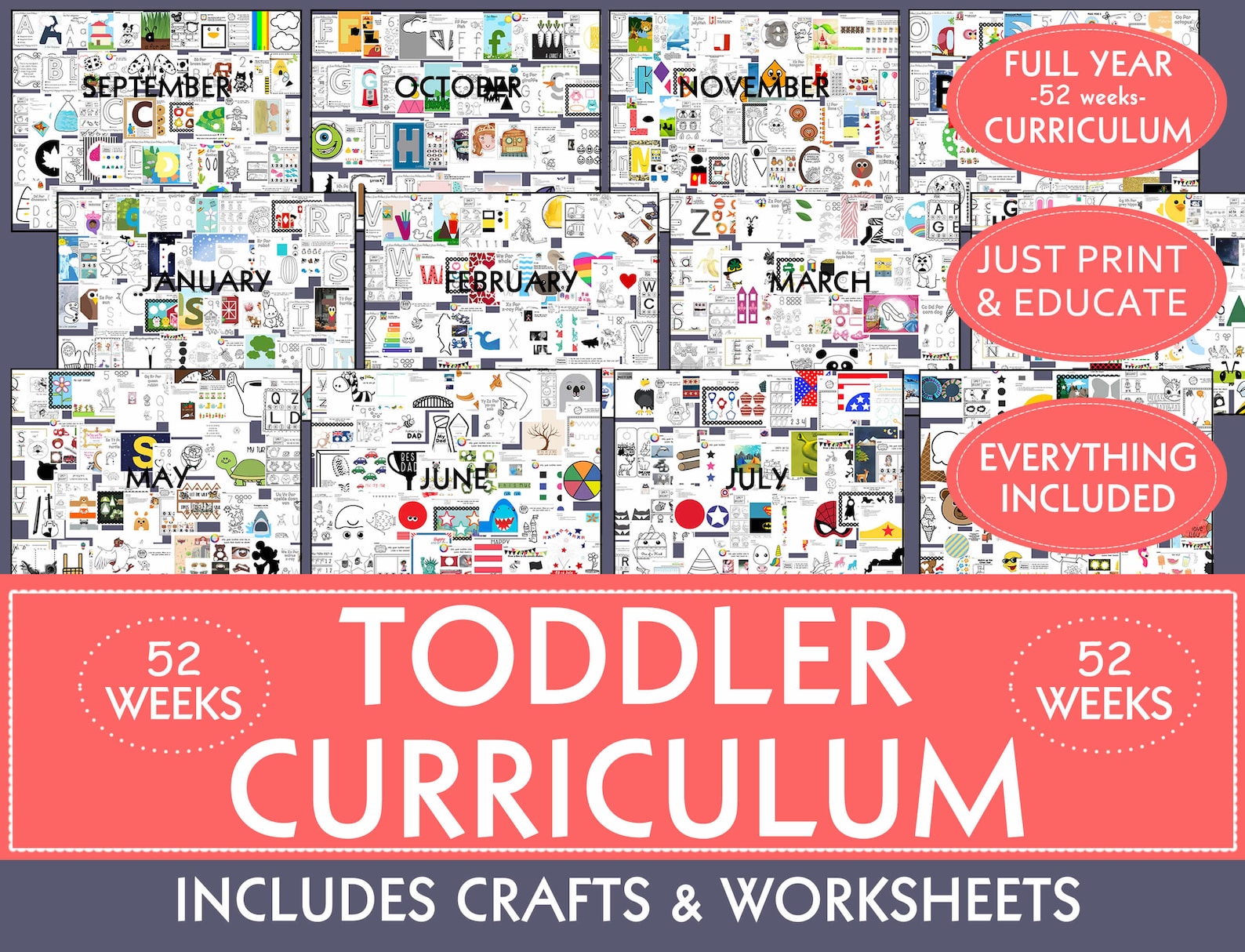 Infant Toddler Preschool Curriculum Bundle: Ages 9 Months - 6 Years ...