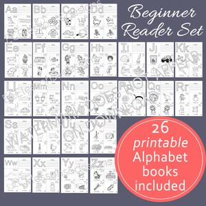 ALPHABET BOOK SET for Beginner Readers: Rhyming, Instant Download ...