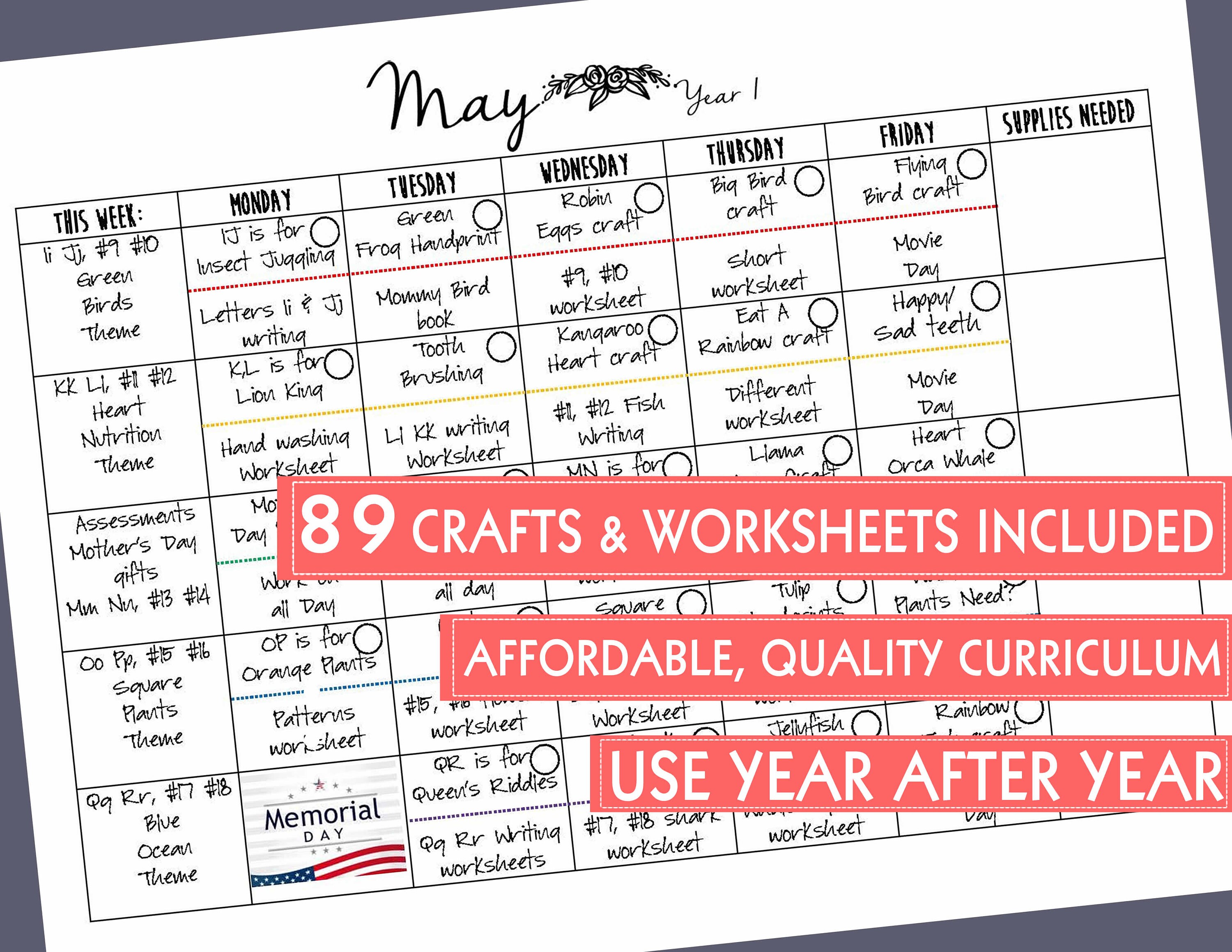 May Preschool Curriculum: 89 Activities, Crafts, Worksheets (PDF ...