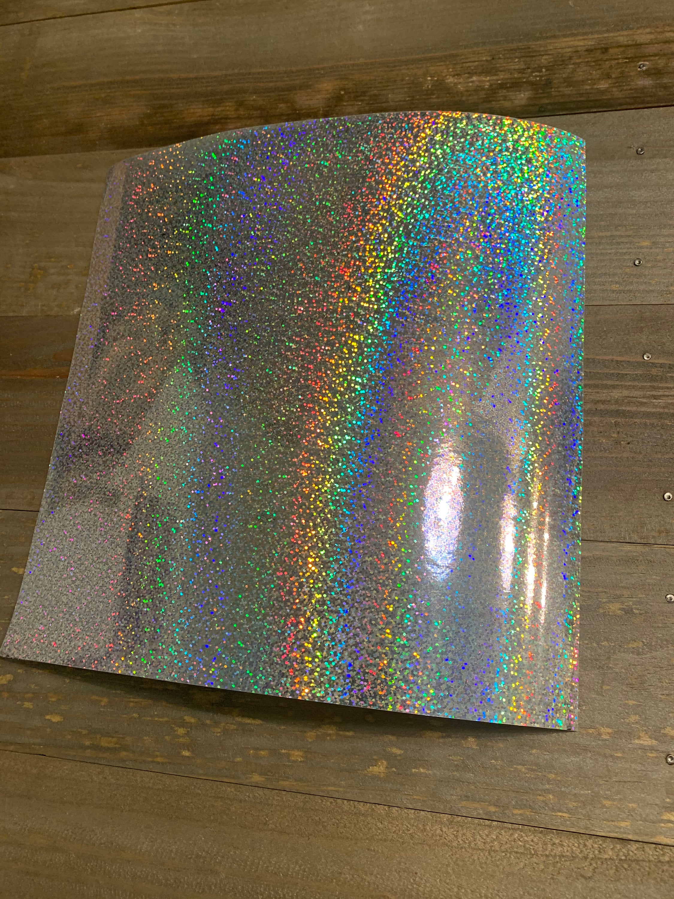 12" X 12" Silver Rainbow Holographic Glitter Vinyl - Etsy