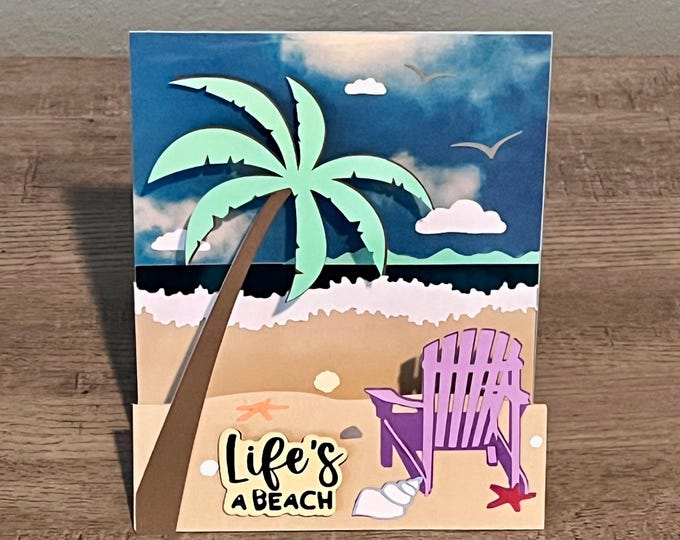 3D Pop-up Life’s a Beach Card – Tropical Greeting for Summer, Birthday ...