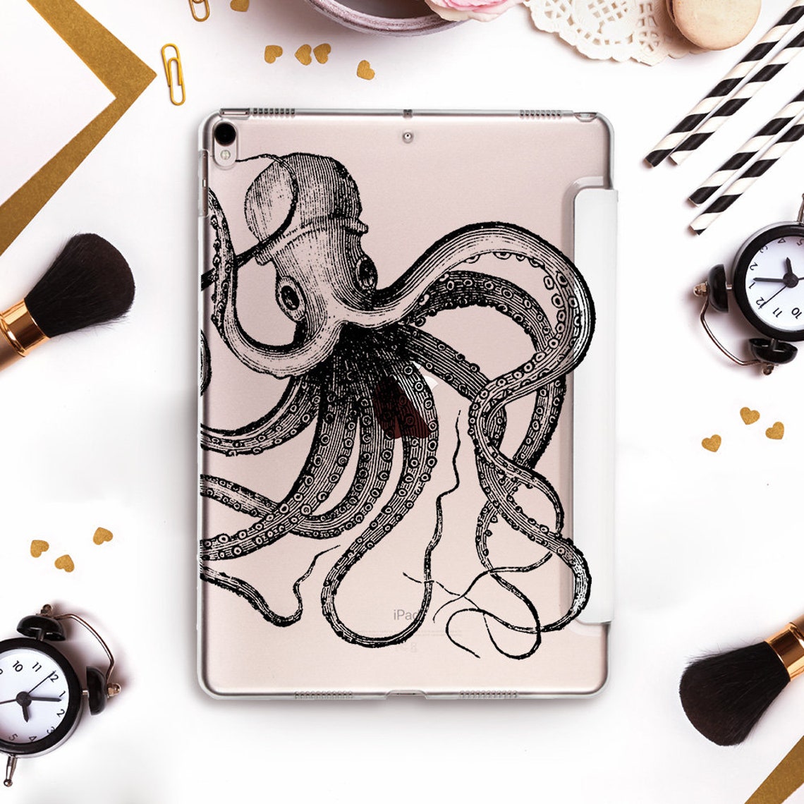 Octopus iPad Case Vintage iPad Pro 11 12.9 10.5 Ocean iPad 9.7 10.2 Air ...