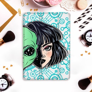 Alien iPad Case for iPad Pro 11 12.9 10.5 With Girl iPad 10.2 7th 9.7 ...