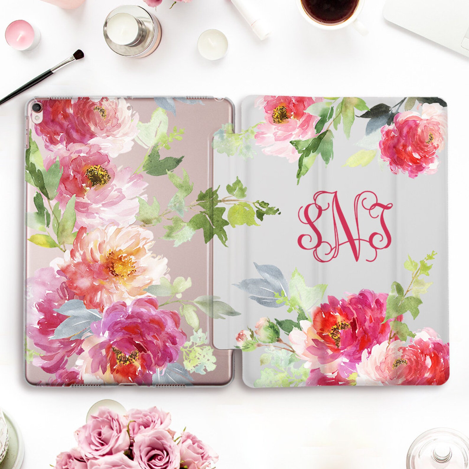 Monogram iPad Case Girls iPad Pro 11 12.9 10.5 Personalized iPad 9.7 ...