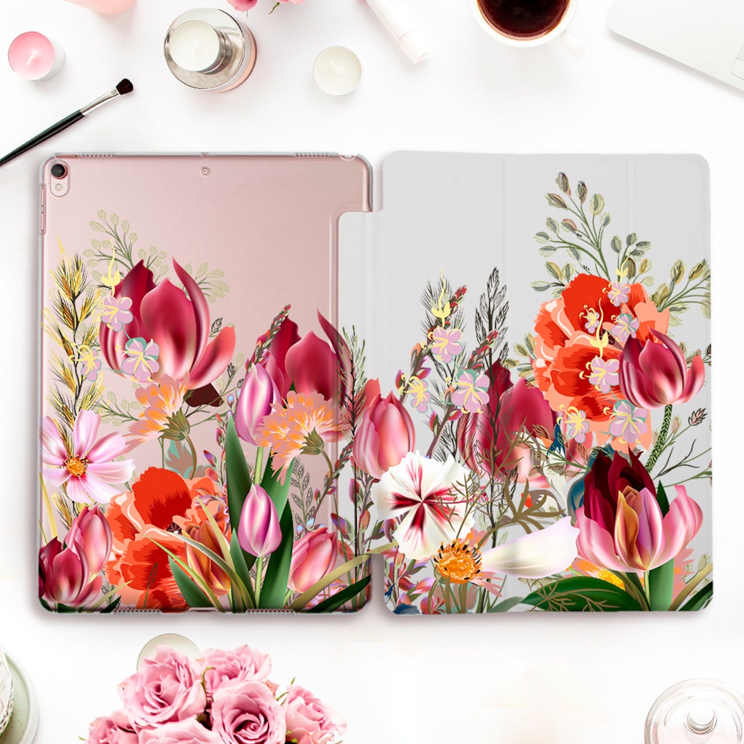 Flower iPad Case for iPad Pro 11 12.9 3rd 10.5 Floral iPad 10.2 7th 9.7 ...