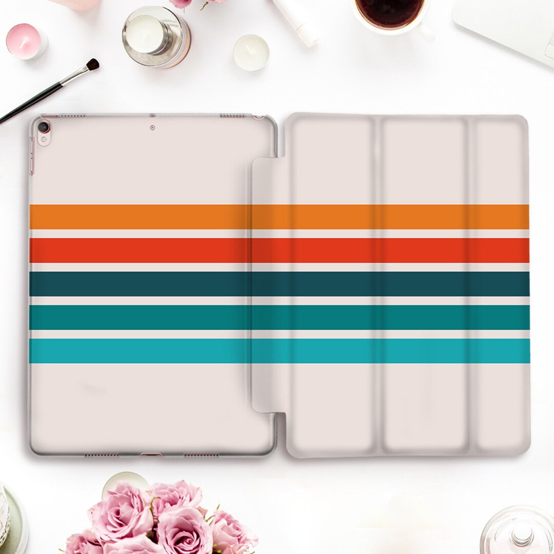 Stripes iPad Case Vintage iPad Pro 11 12.9 2020 10.5 Retro iPad 9.7 10. ...