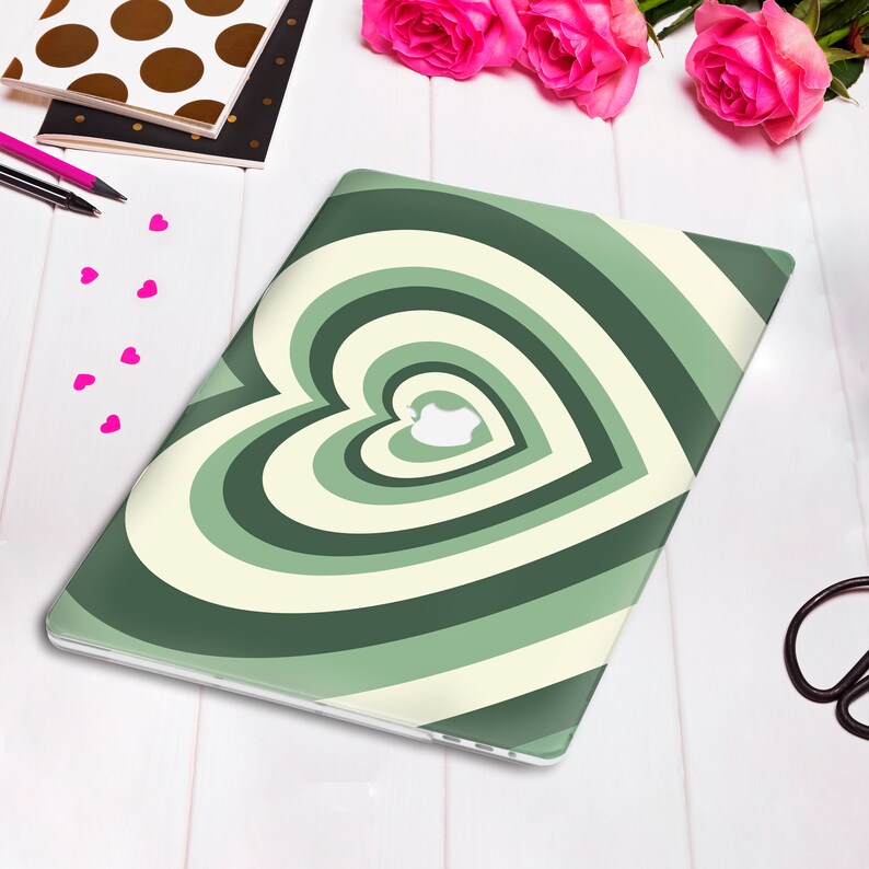 Hearts Macbook Case Green Macbook Pro 13 16 Air 13 Inch M1 - Etsy