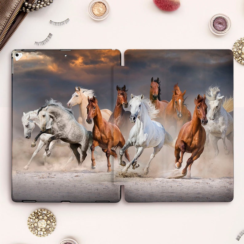 Horses iPad Case for iPad Pro 11 12.9 3rd 10.5 Nature iPad 10.2 7th 9.7 ...