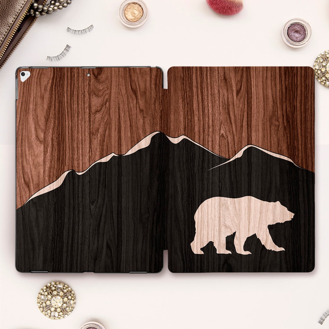 Bear iPad Case Wood iPad 10th 9th Air 5 4 Pro 12.9 11 iPad 10.2 10.9 ...