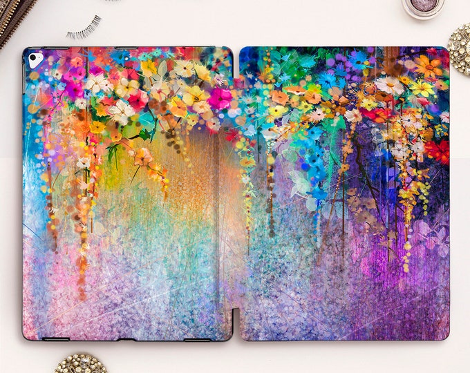 Flower iPad Case for iPad Pro 11 12.9 3rd 10.5 Floral iPad 10.2 7th 9.7 ...