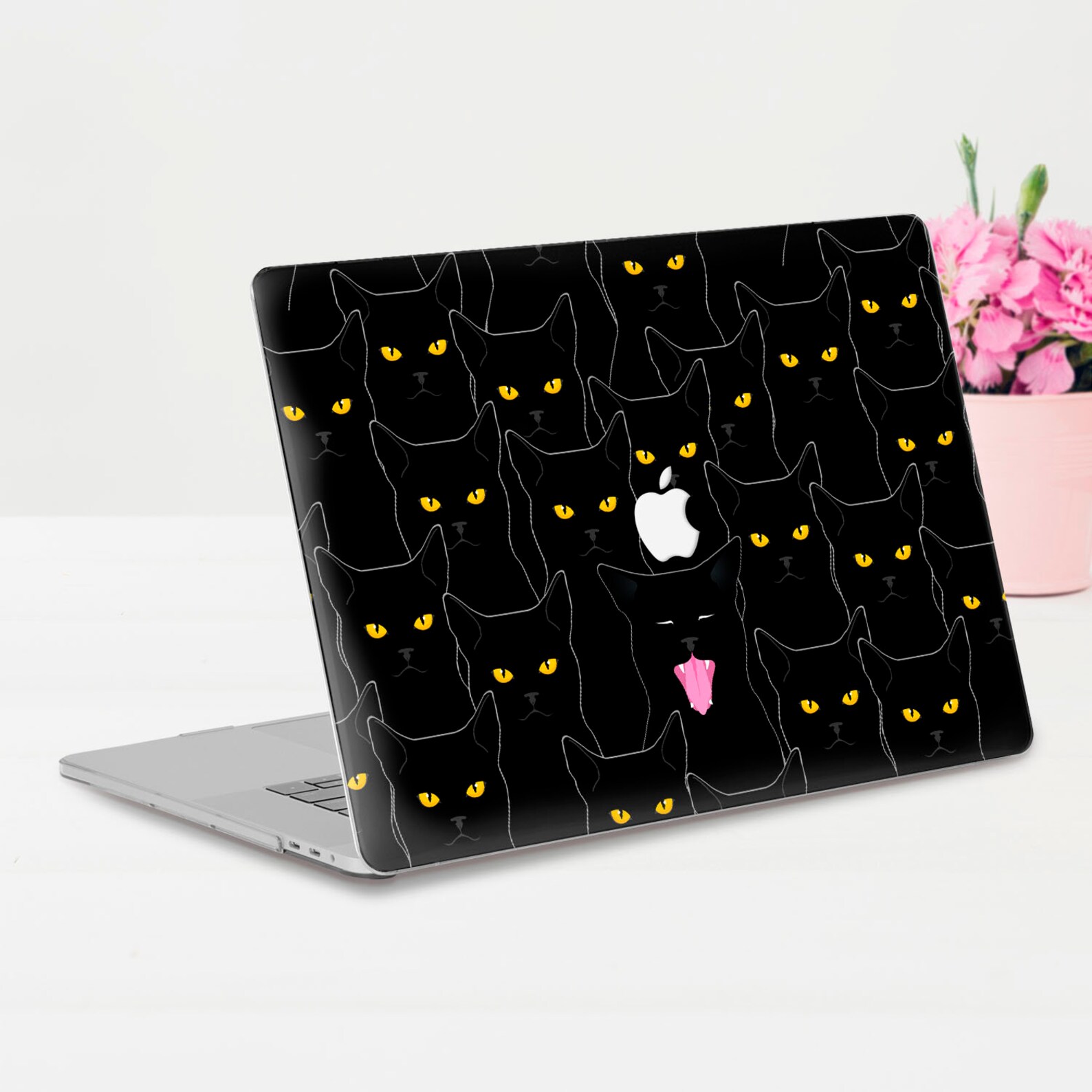 Cat Macbook Case Black Macbook Pro 13 Inch Air 13 Pro 15 2019 - Etsy UK