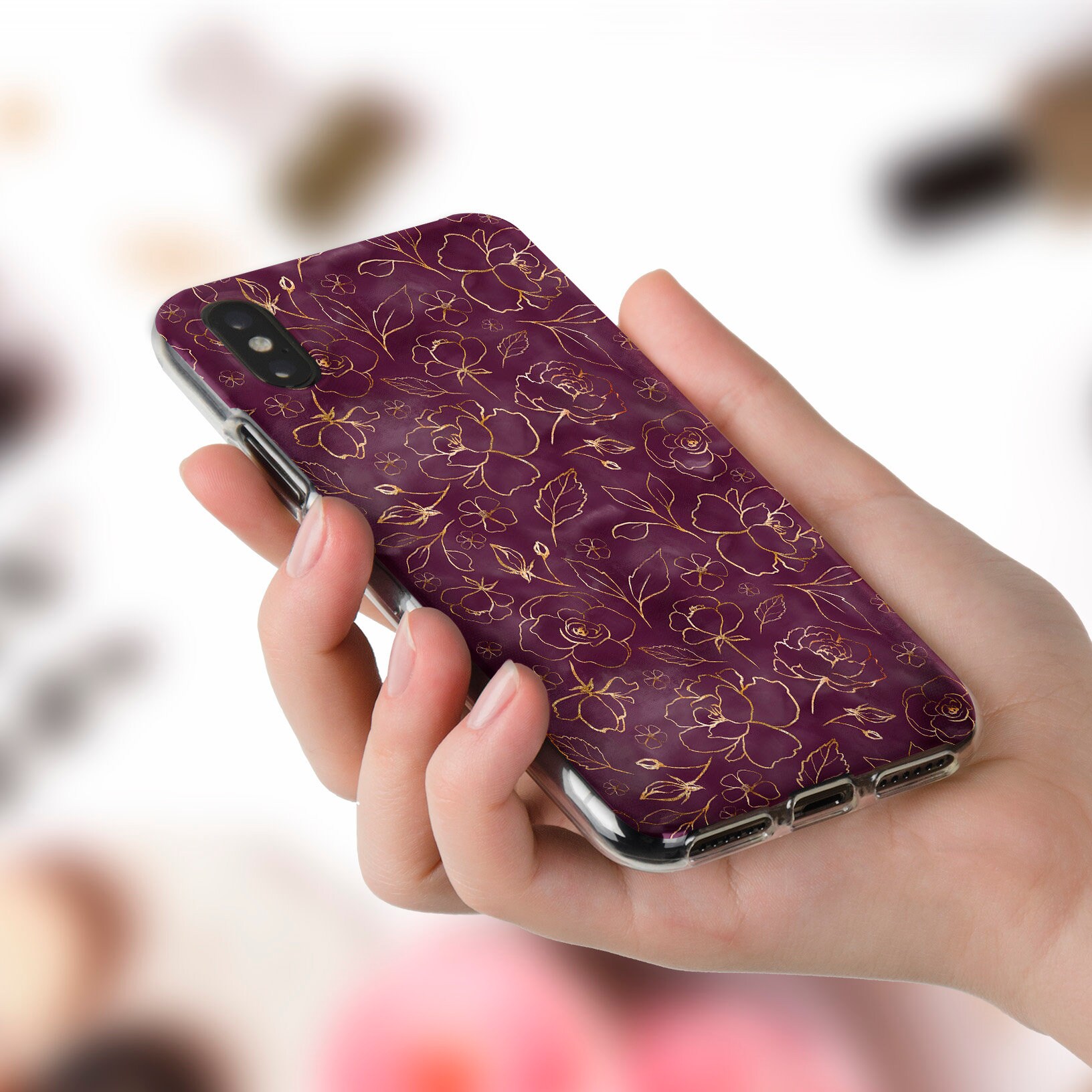 Purple iPhone case for iPhone 11 Pro Max XR X XS Girl iPhone 8 | Etsy