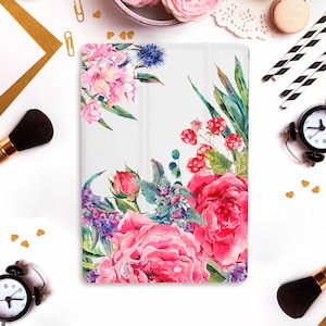 Flowers iPad Case for iPad Pro 11 12.9 3rd 10.5 Floral iPad 10.2 7th 9. ...