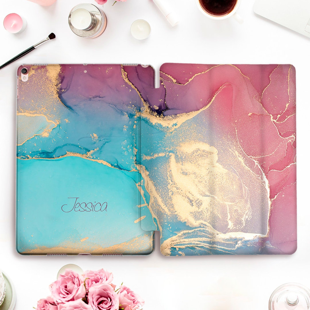 Marble iPad Case Name iPad Pro 11 12.9 10.5 Rose Gold iPad 9.7 6th 5th ...