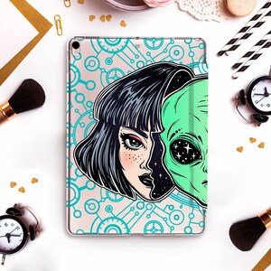 Alien iPad Case for iPad Pro 11 12.9 10.5 With Girl iPad 10.2 7th 9.7 ...