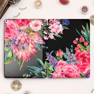 Flowers iPad Case for iPad Pro 11 12.9 3rd 10.5 Floral iPad 10.2 7th 9. ...