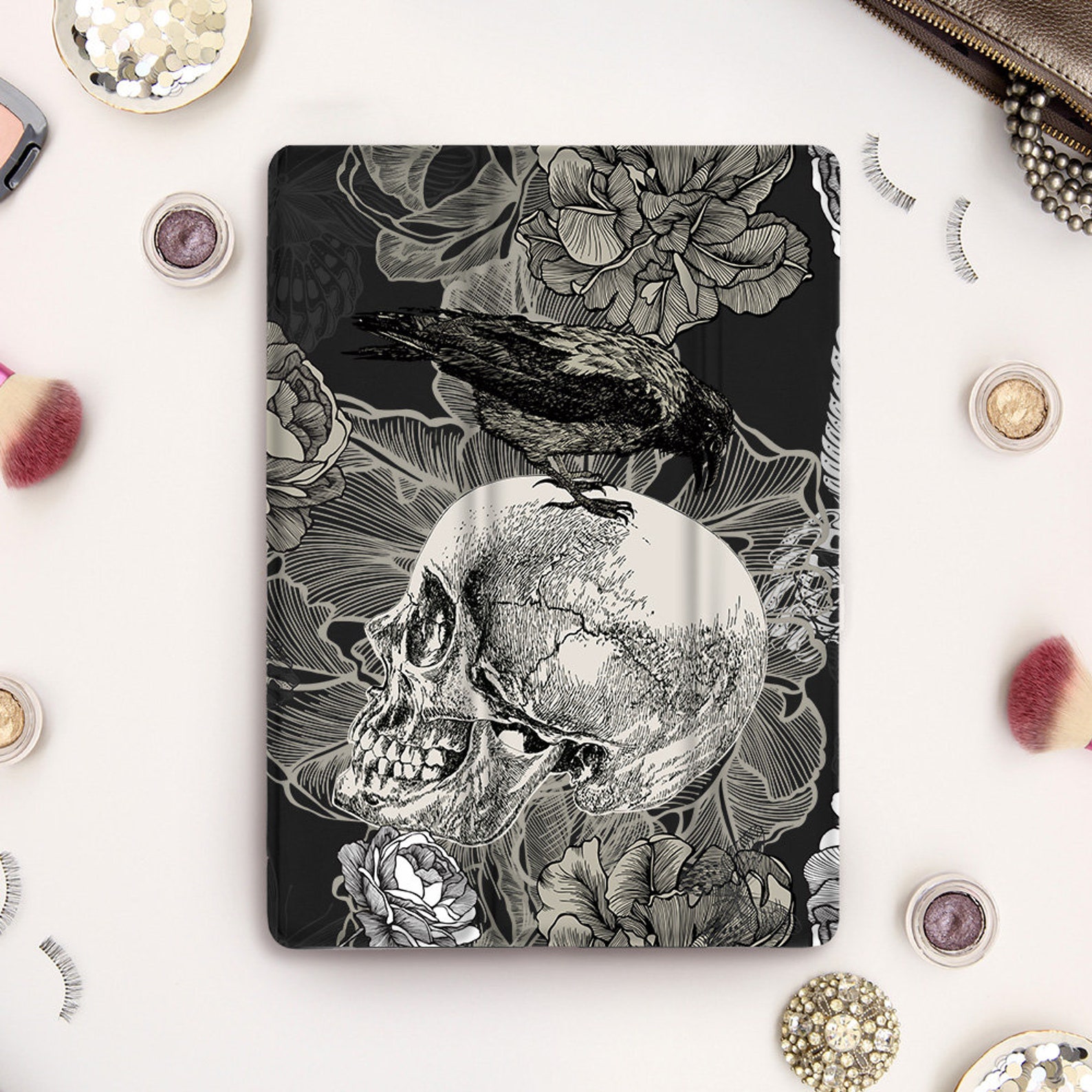 Skull Ipad Case Flowers Ipad Pro 11 12.9 10.5 Goth Ipad 9.7 - Etsy