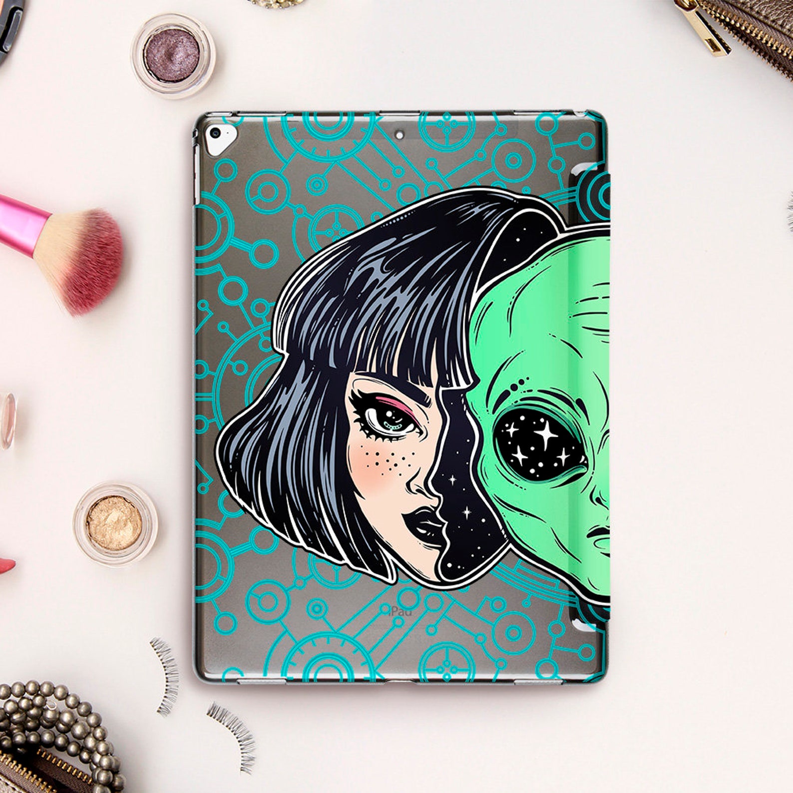 Alien iPad Case for iPad Pro 11 12.9 10.5 With Girl iPad 10.2 7th 9.7 ...