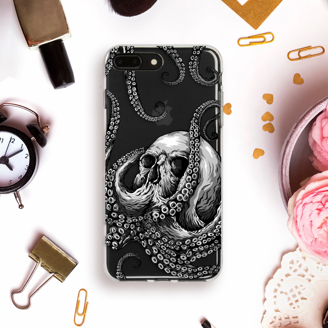 Skull Iphone Case for Iphone 11 Pro Max XR X XS Octopus Iphone | Etsy