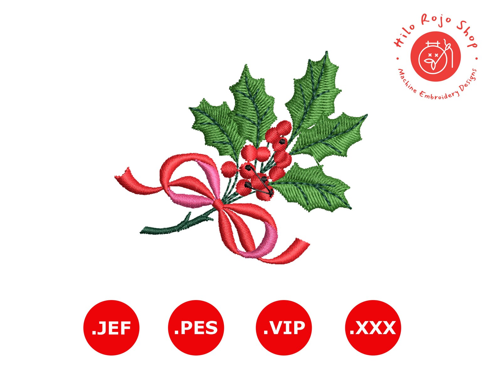 Christmas Mistletoe Embroidery Design Christmas Decoration Embroidery ...