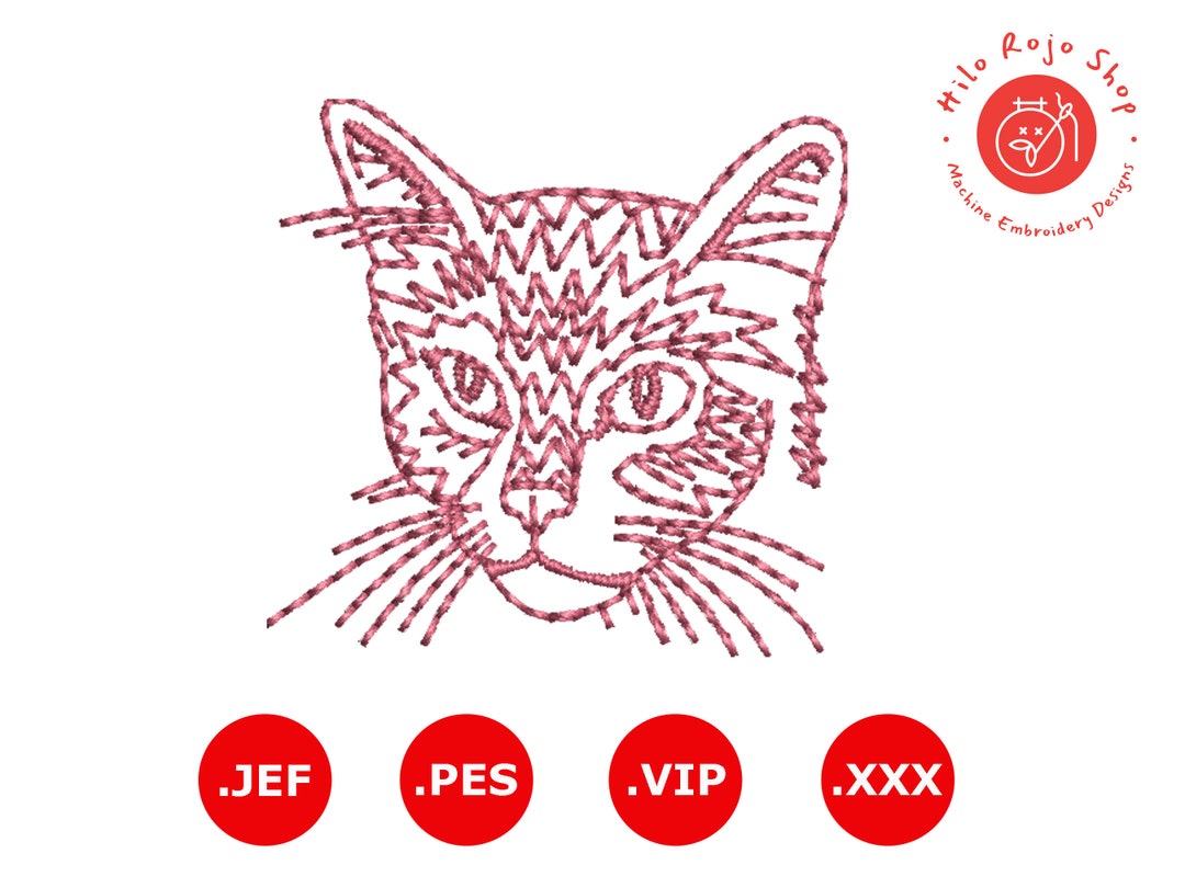 Cute Cat Embroidery Design Cat Embroidery Design Machine - Etsy