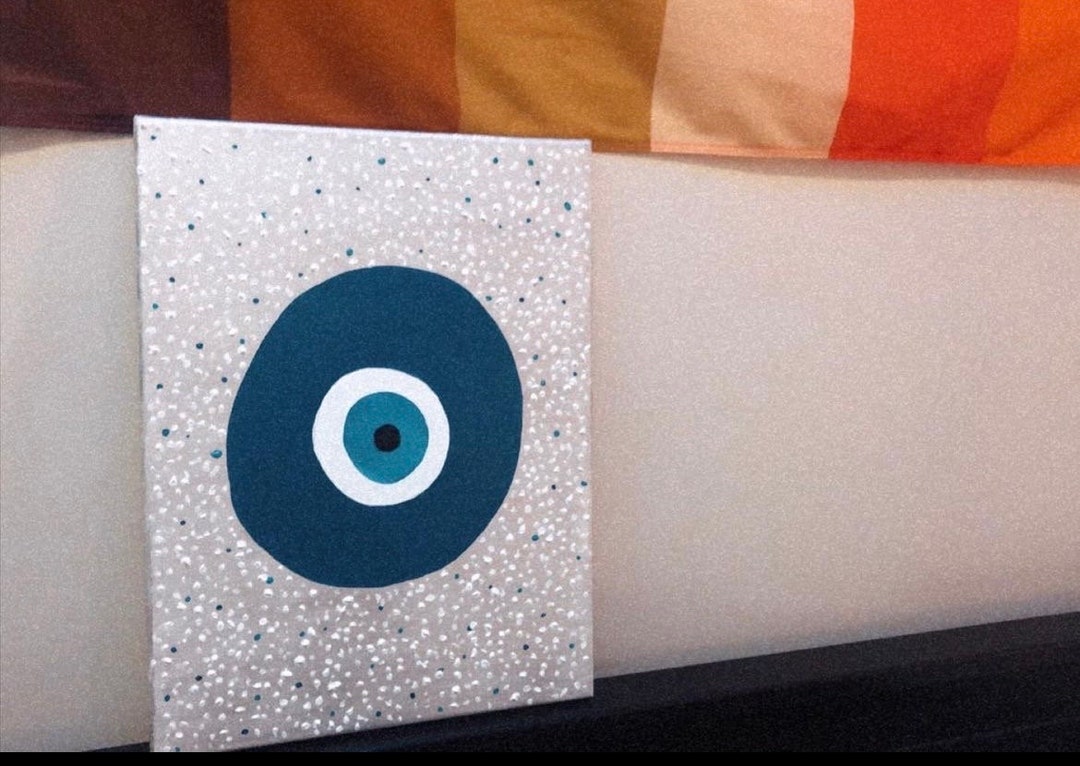 Evil Eye Acrylic Painting, Room Decor, Dorm Decor - Etsy