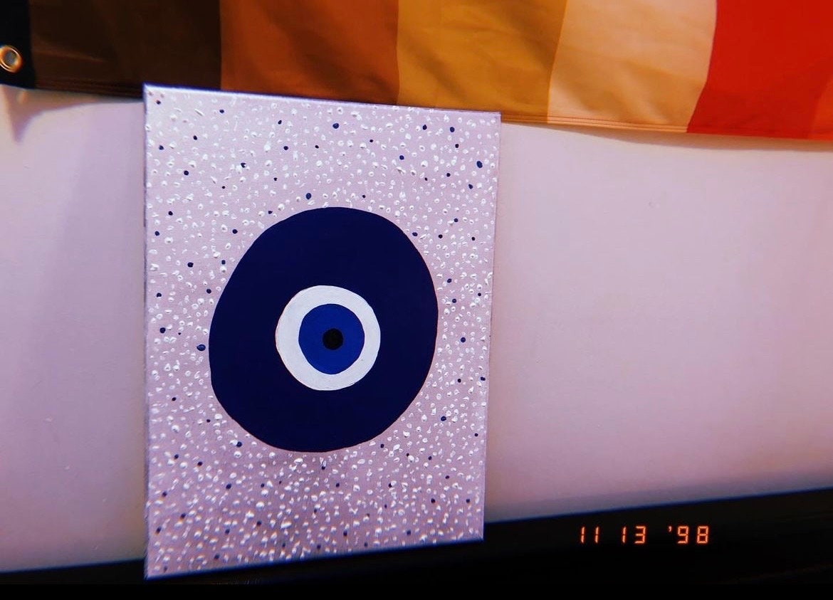 Evil Eye Acrylic Painting, Room Decor, Dorm Decor - Etsy