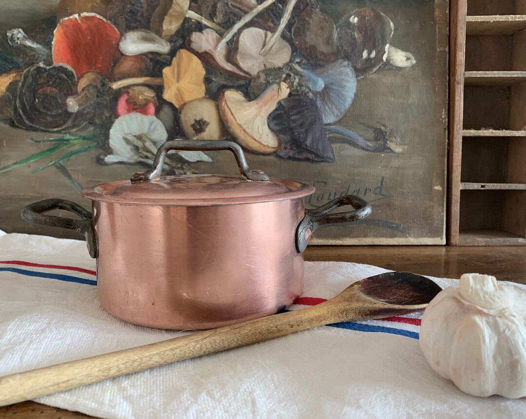 French Antique Copper Pan With Lid Dutch Oven Pan Stew Professional ...